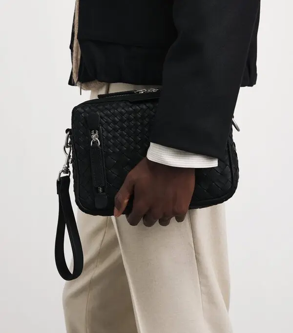 Officine Creative Leather Woven Armor Pouch