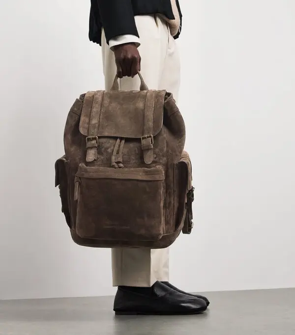 Officine Creative Suede Bostonian Backpack