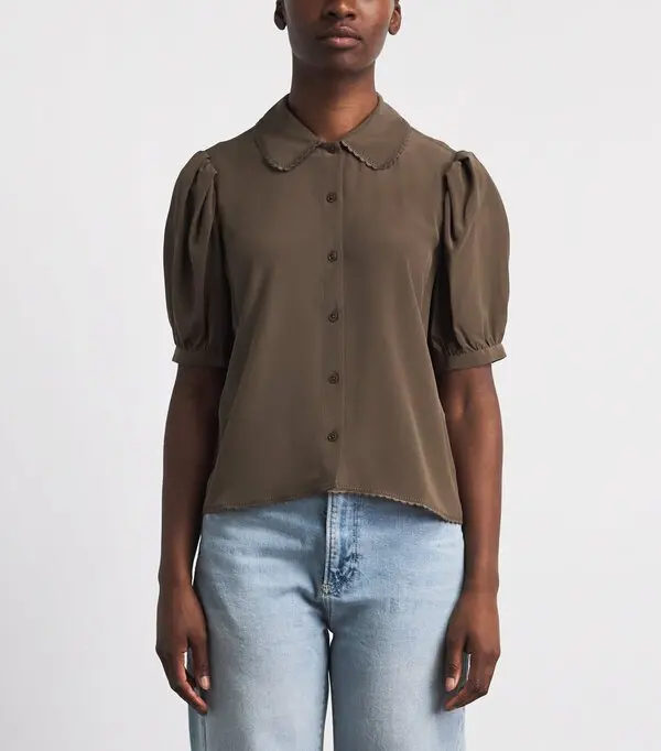FRAME Silk The Prim Blouse