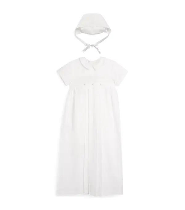 KISSY KISSY Pima Cotton Ceremonial Gown And Hat Set - White