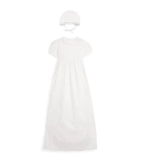 KISSY KISSY Pima Cotton Convertible Ceremonial Gown And Hat Set - White