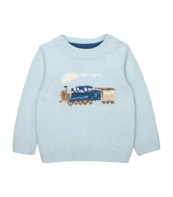 Trotters Wool-blend Steam Train Sweater