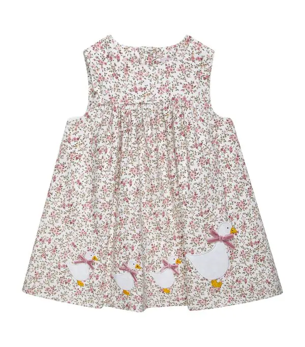 Trotters Cotton Floral Duck Pinafore Dress
