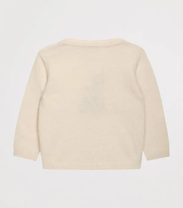 Trotters Wool-blend Fawn Intarsia Sweater
