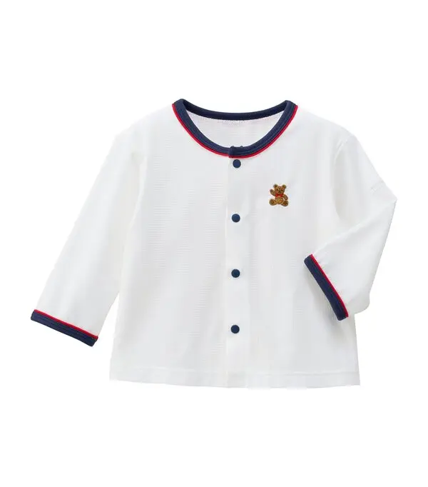 MIKI HOUSE Cotton Embroidered Teddy Cardigan