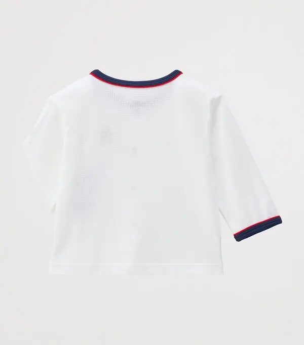 MIKI HOUSE Cotton Embroidered Teddy Cardigan