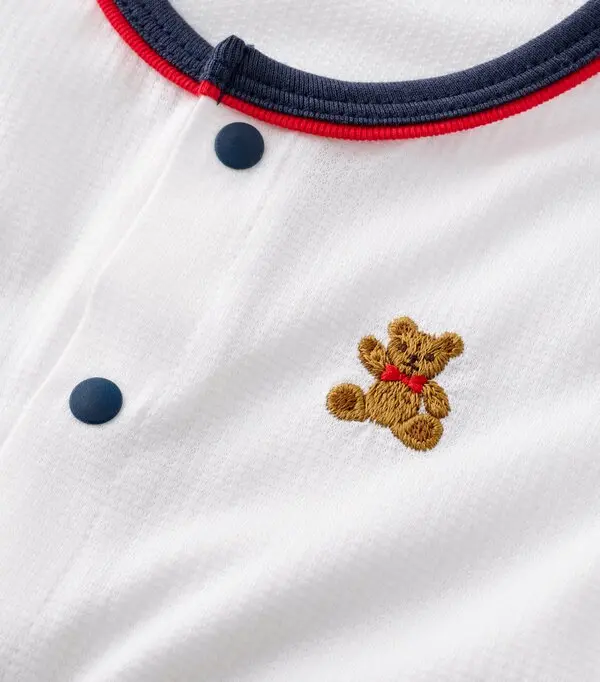 MIKI HOUSE Cotton Embroidered Teddy Cardigan