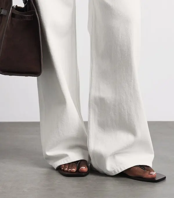 Still Here Drawstring Sport Wide-leg Jeans - Ivory