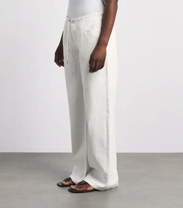 Still Here Drawstring Sport Wide-leg Jeans - Ivory