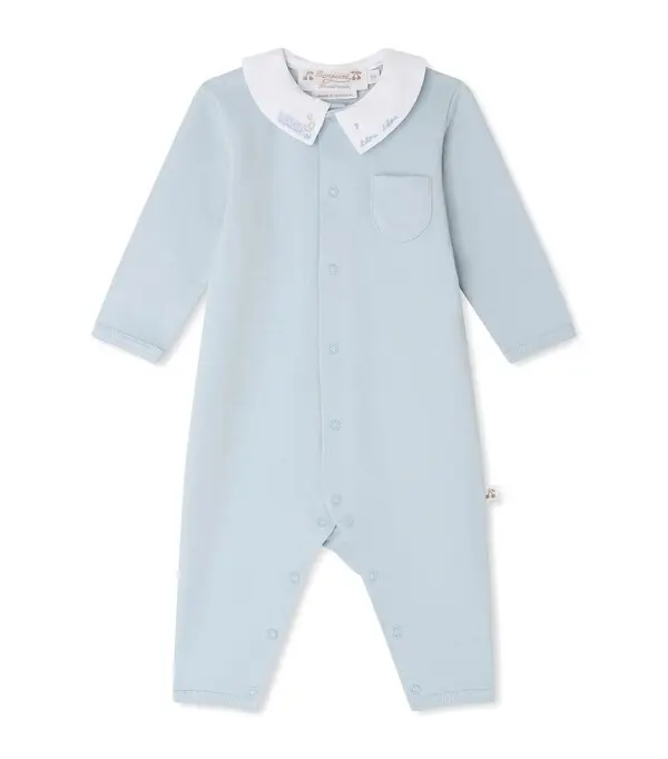 Bonpoint Cotton Embroidered Collar Playsuit