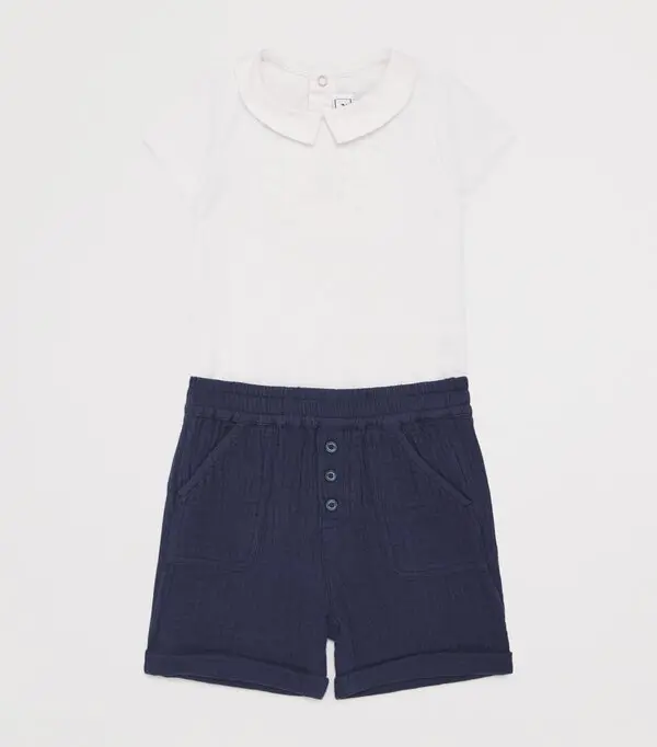 TARTINE ET CHOCOLAT Cotton Frilled-collar Bodysuit