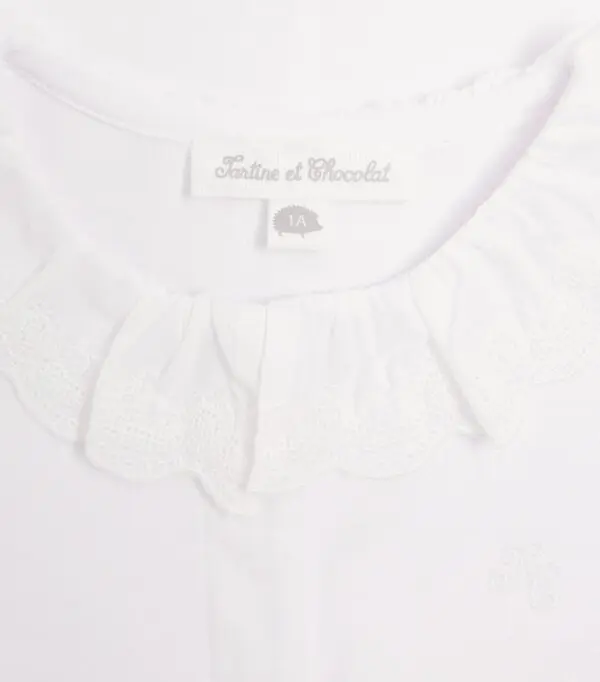 TARTINE ET CHOCOLAT Cotton Bodysuit With Lace Collar