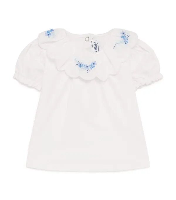 TARTINE ET CHOCOLAT Jersey Floral Embroidered Blouse