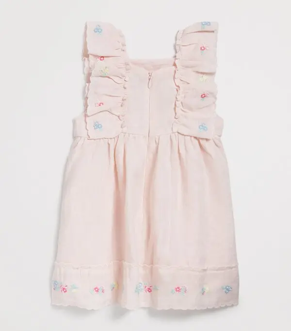 TARTINE ET CHOCOLAT Linen Embroidered Dress