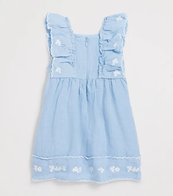 TARTINE ET CHOCOLAT Linen Embroidered Dress