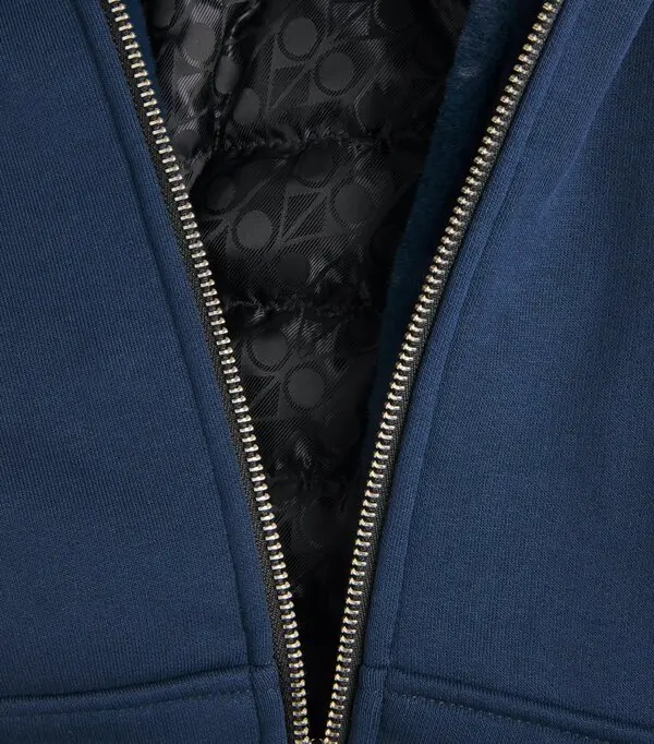 Moose Knuckles Padded Bunny Zip-up Hoodie - Navy