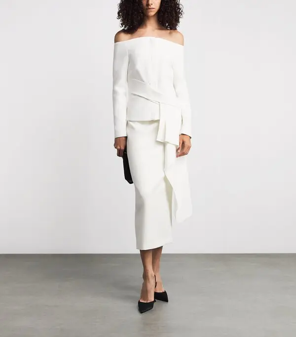 Roland Mouret Off-the-shoulder Draped Jacket