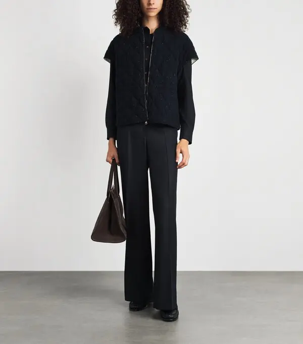 Fabiana Filippi Quilted Sleeveless Gilet With Sequins