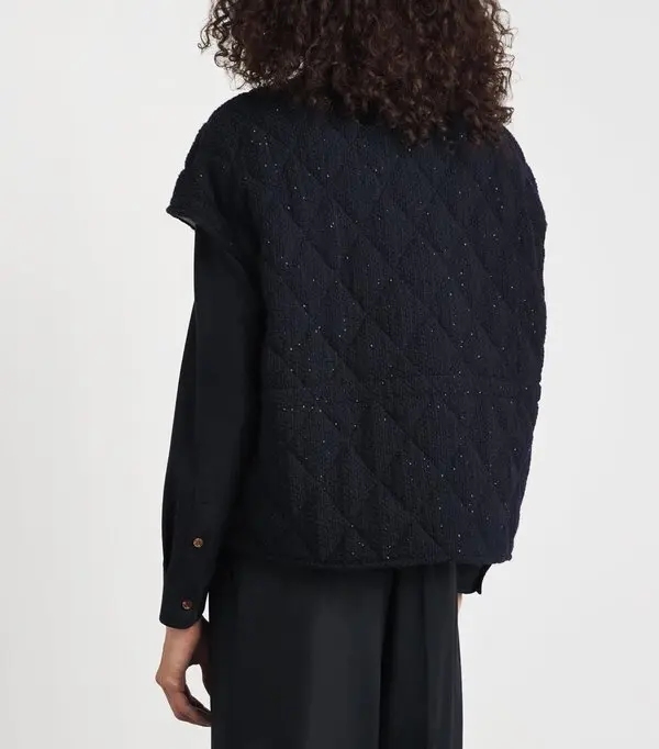 Fabiana Filippi Quilted Sleeveless Gilet With Sequins