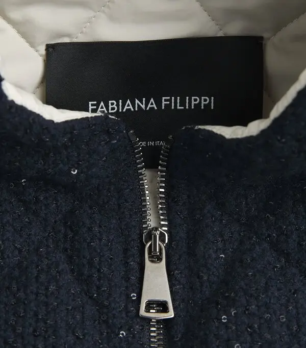 Fabiana Filippi Quilted Sleeveless Gilet With Sequins