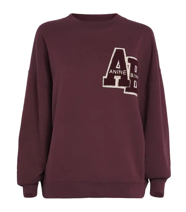 ANINE BING Oversized Letterman Sweatshirt