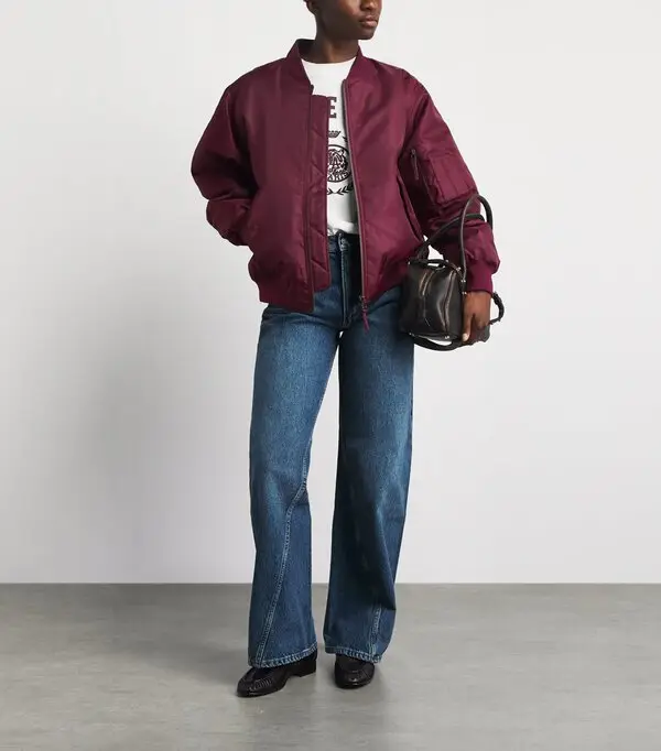 ANINE BING Cropped Leon Bomber Jacket