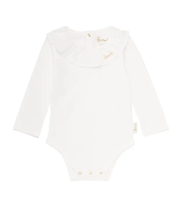 Harrods Cotton Bodysuit With Ruffle Collar