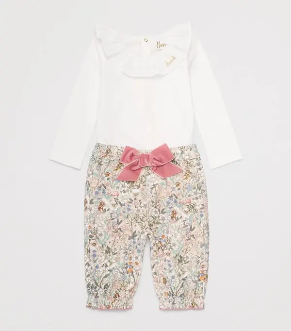 Harrods Cotton Bodysuit With Ruffle Collar