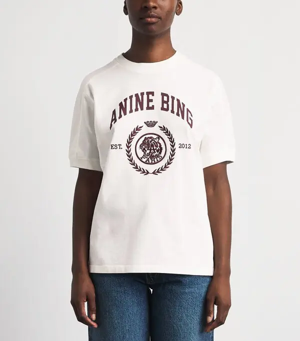 ANINE BING Cotton Collegiate Jaylin T-shirt