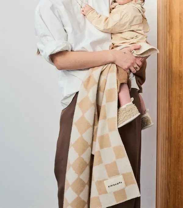 BINIBAMBA Merino Wool Chequerboard Blanket