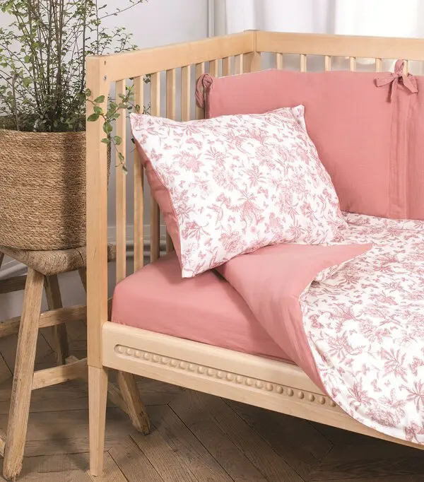 TARTINE ET CHOCOLAT Floral Print Reversible Bed Bumper