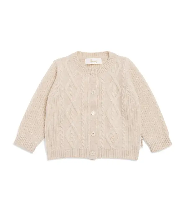 Harrods Cashmere Cable-knit Cardigan - Neutral