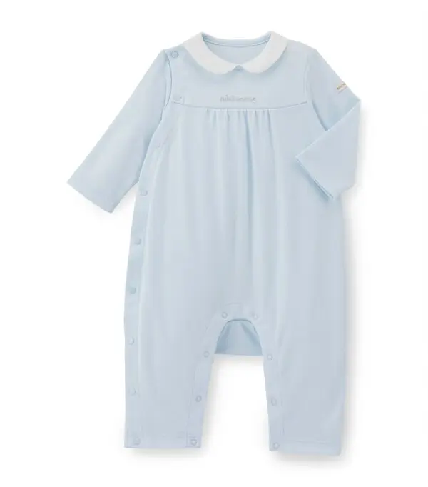 MIKI HOUSE Cotton Embroidered Playsuit - Blue