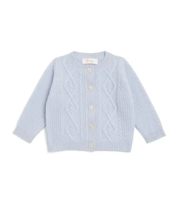 Harrods Cashmere Cable-knit Cardigan - Blue