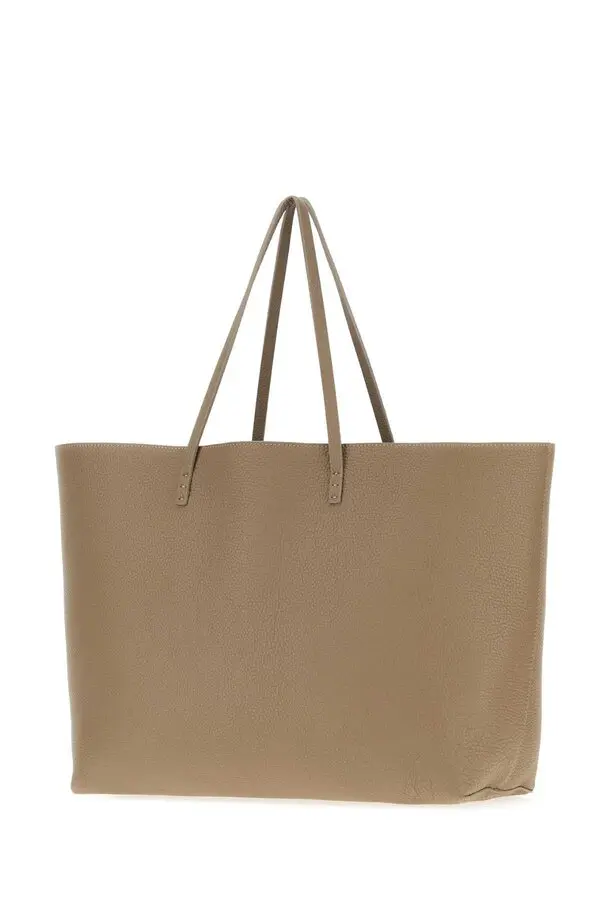 Fendi Dove Grey Leather Medium Roll Shopping Bag