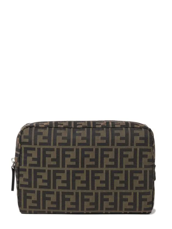 Fendi Medium Vanity Case With Central Zippered Compartment - Marrone