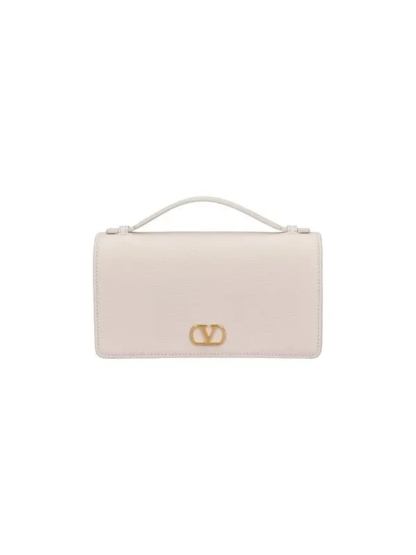 Valentino Garavani Textured Leather Top Handle Clutch Bag