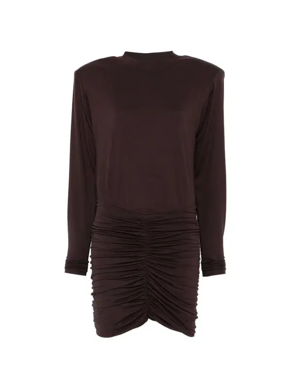 Andamane Ruched Mini Dress With Padded Shoulders