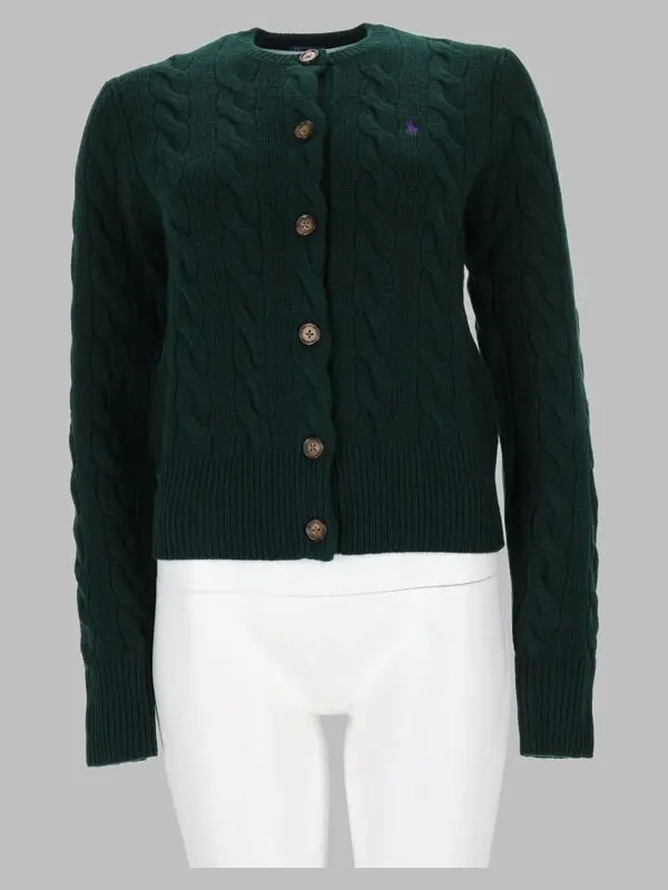Polo Ralph Lauren Cable Knit Button-front Cardigan - Green