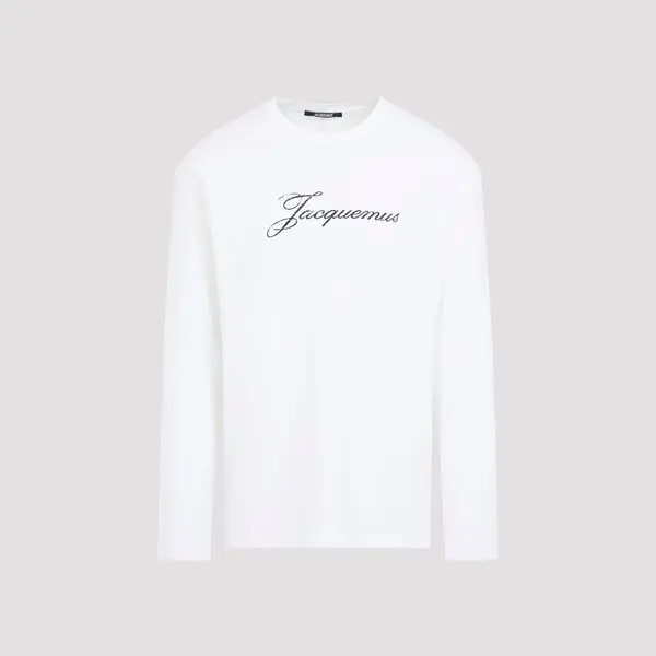 Jacquemus Le T-shirt Long Sleeve In Organic Cotton & Hemp - White