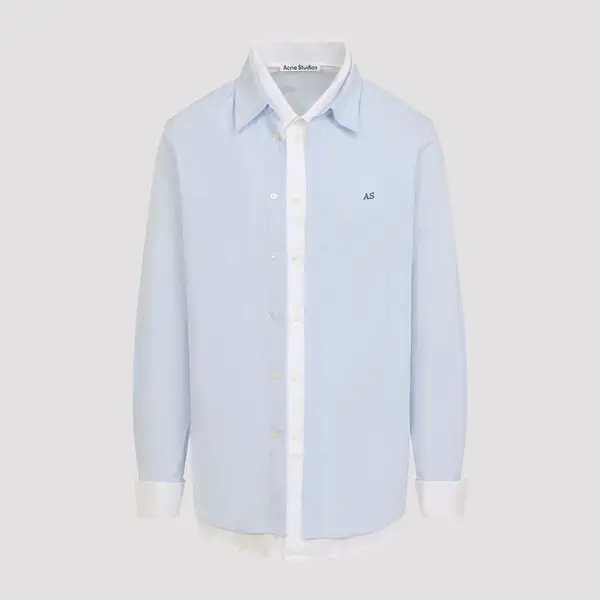 Acne Studios Embroidered Cotton Button-up Shirt - Blue