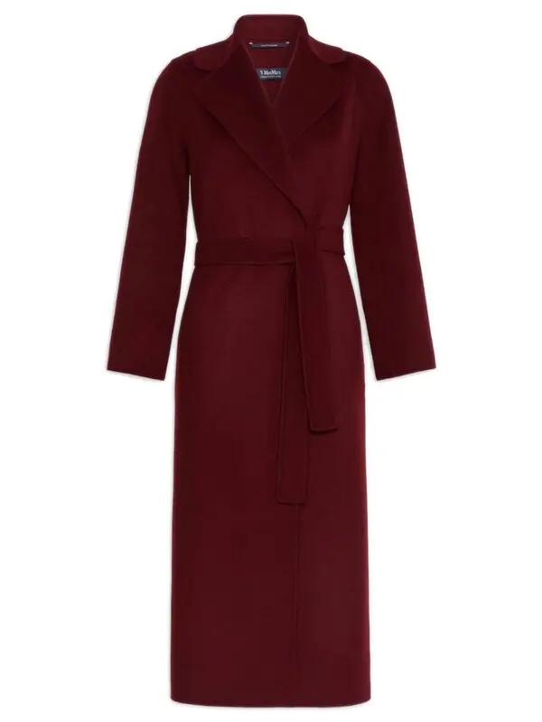 Max Mara Sculpted Double-drape Pure Wool Jacket With Belted Lapel Collar