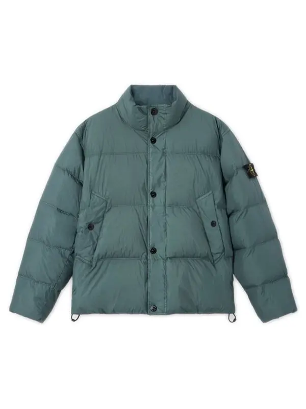 Stone Island Padded Stand-up Collar Utility Jacket With Elasticated Cuffs And Drawstring Hem