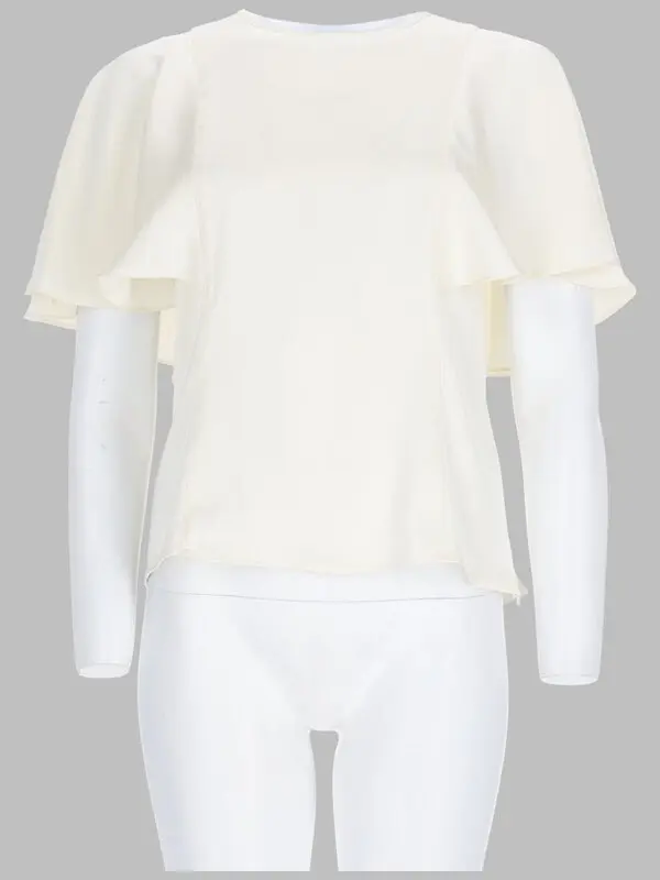 Michael Kors Layered Flutter Sleeve Top - White