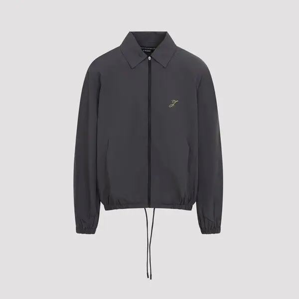 Jacquemus Zip-front Coach Jacket With Drawstring Hem - Grey