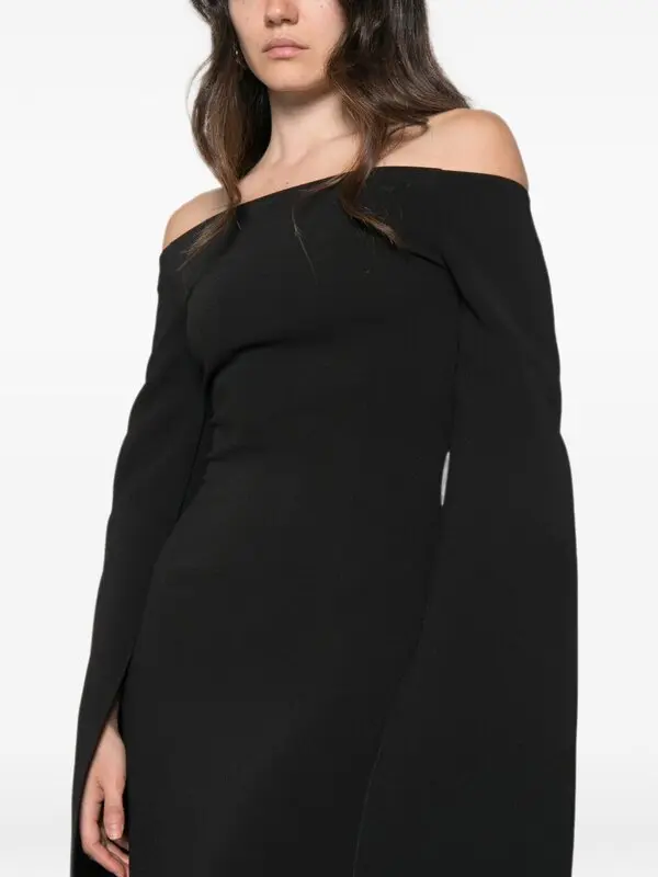 Solace London Marcella Maxi Dress With Off-shoulder Neckline And Bell Sleeves - Black