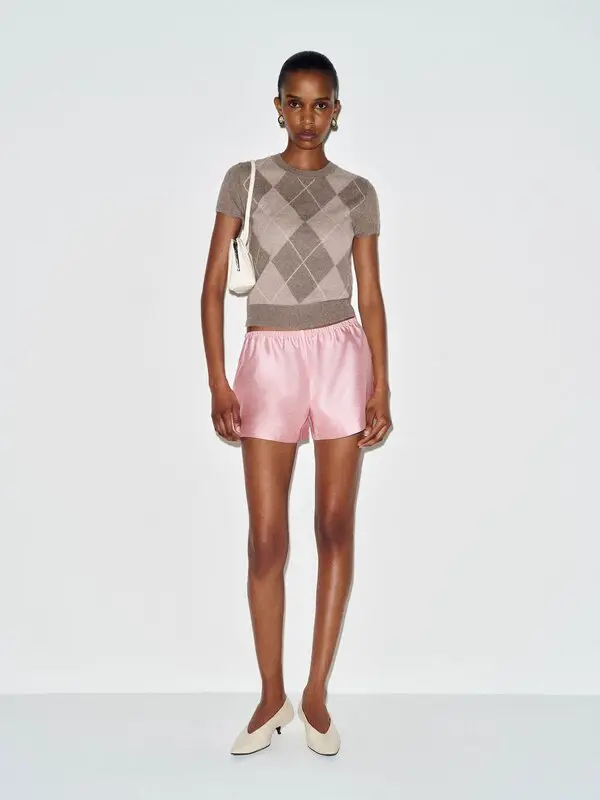 REFORMATION Darcy Cashmere T-shirt - Brown