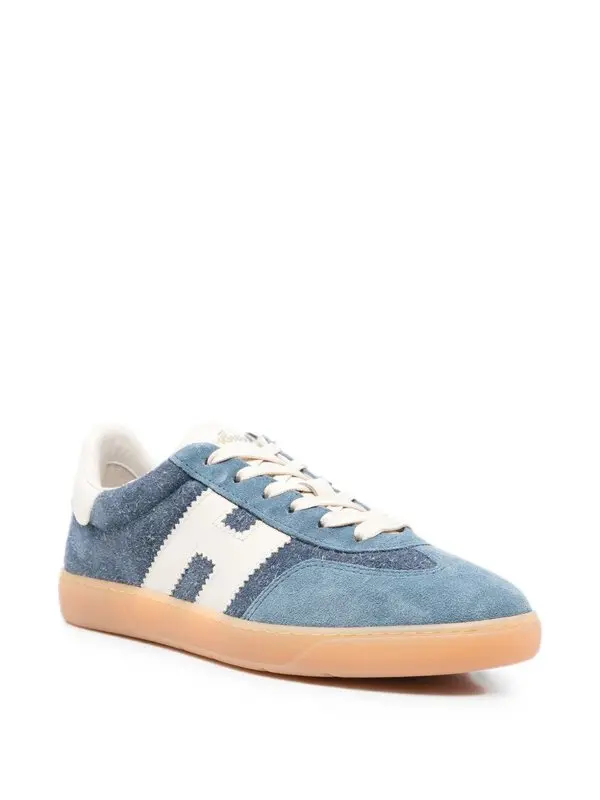 Hogan H" Logo Suede Sneakers - Sky Blue