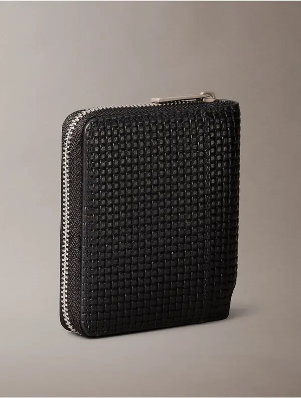 Calvin Klein Embossed Woven Zip Billfold Wallet