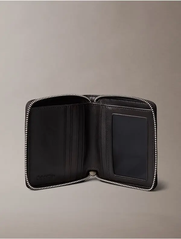 Calvin Klein Embossed Woven Zip Billfold Wallet